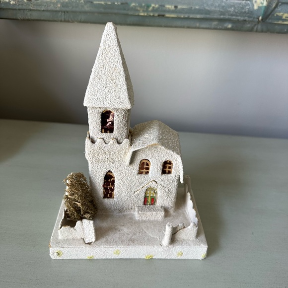 Putz house | Holiday | Vintage Putz House Church Adobe Style Made In ...